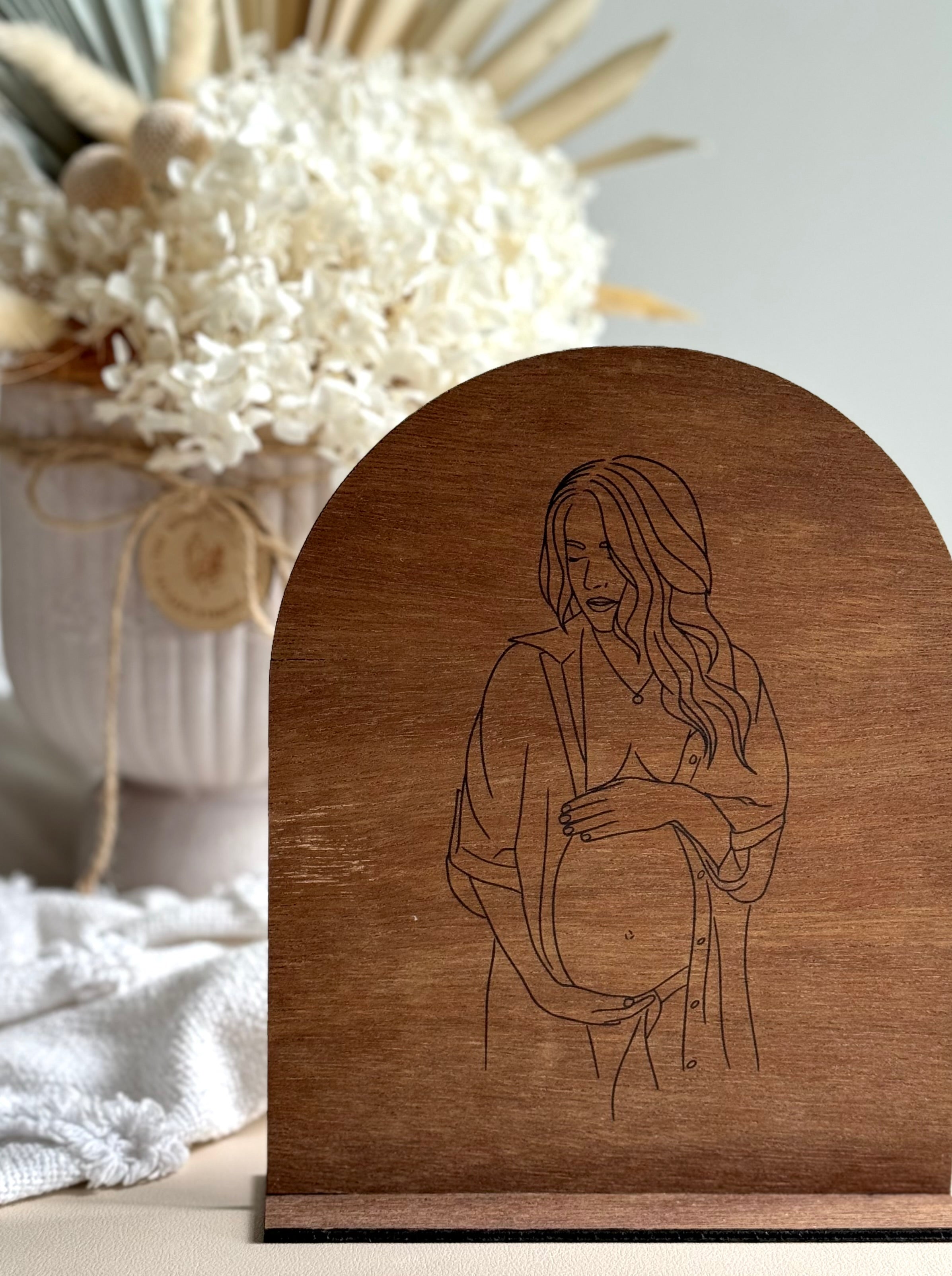 Personalised Line Art on Hardwood | Line Art Gift – The Humble Gift Co.