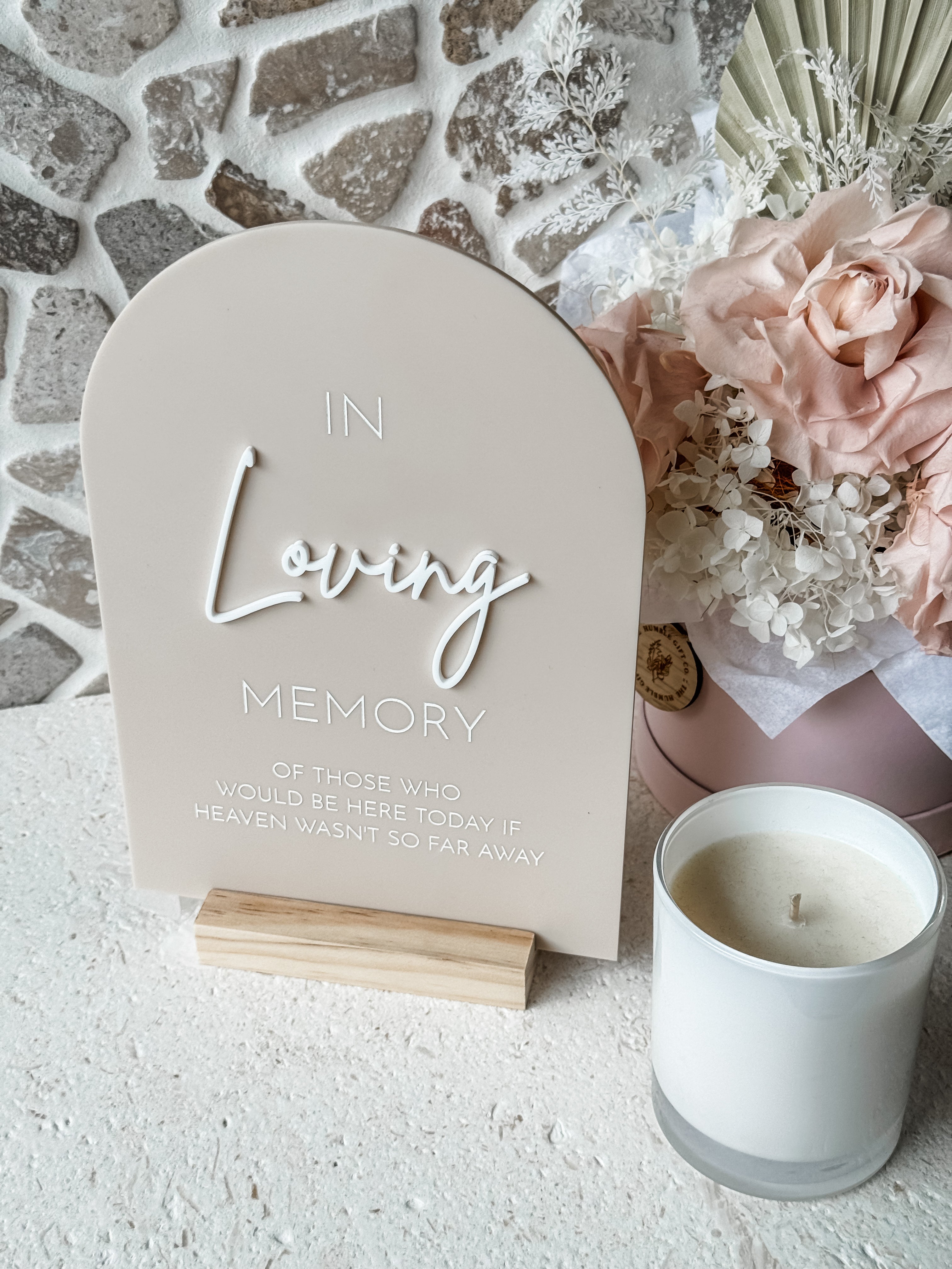 In Loving Memory Sign | Acrylic Memorial Sign – The Humble Gift Co.