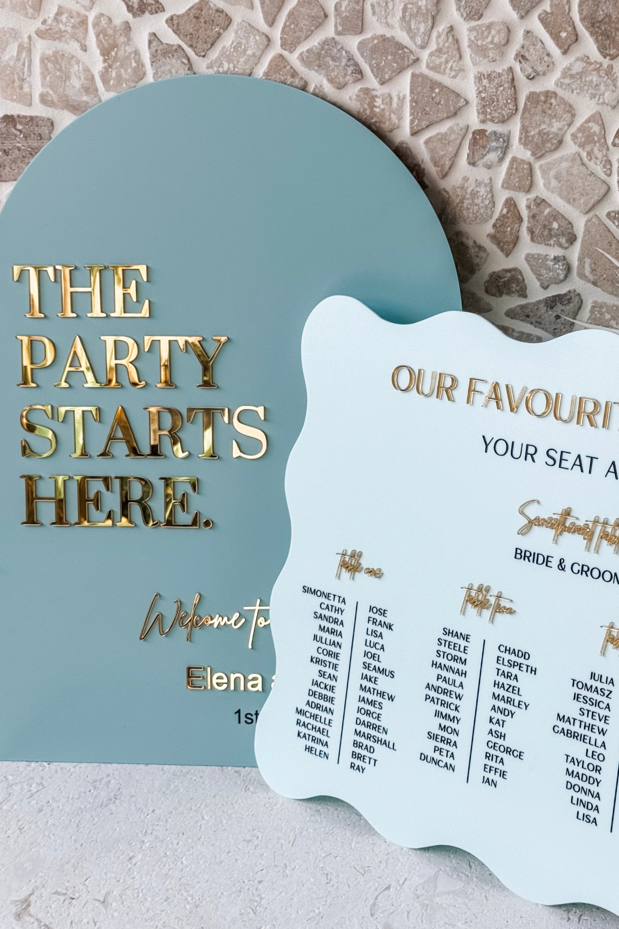 Wavy Wedding Sign Bundle | Acrylic Wedding Signs – The Humble Gift Co.