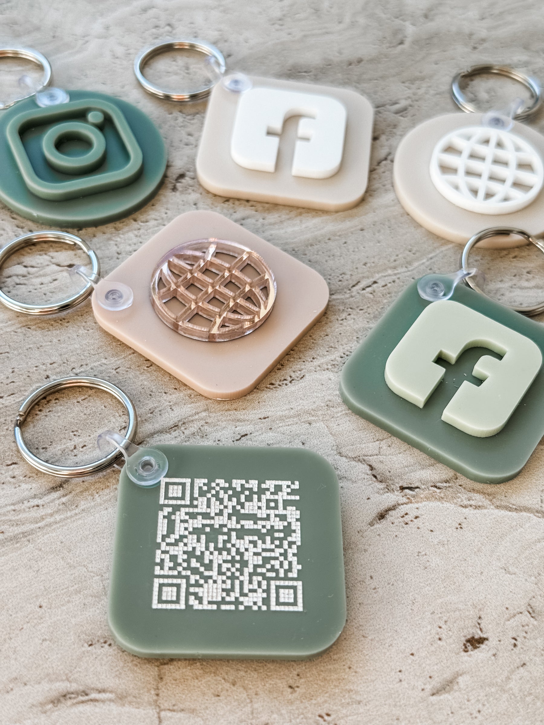 QR Code Smart Keyring | Laser-cut Acrylic QR Code Keyring – The Humble ...