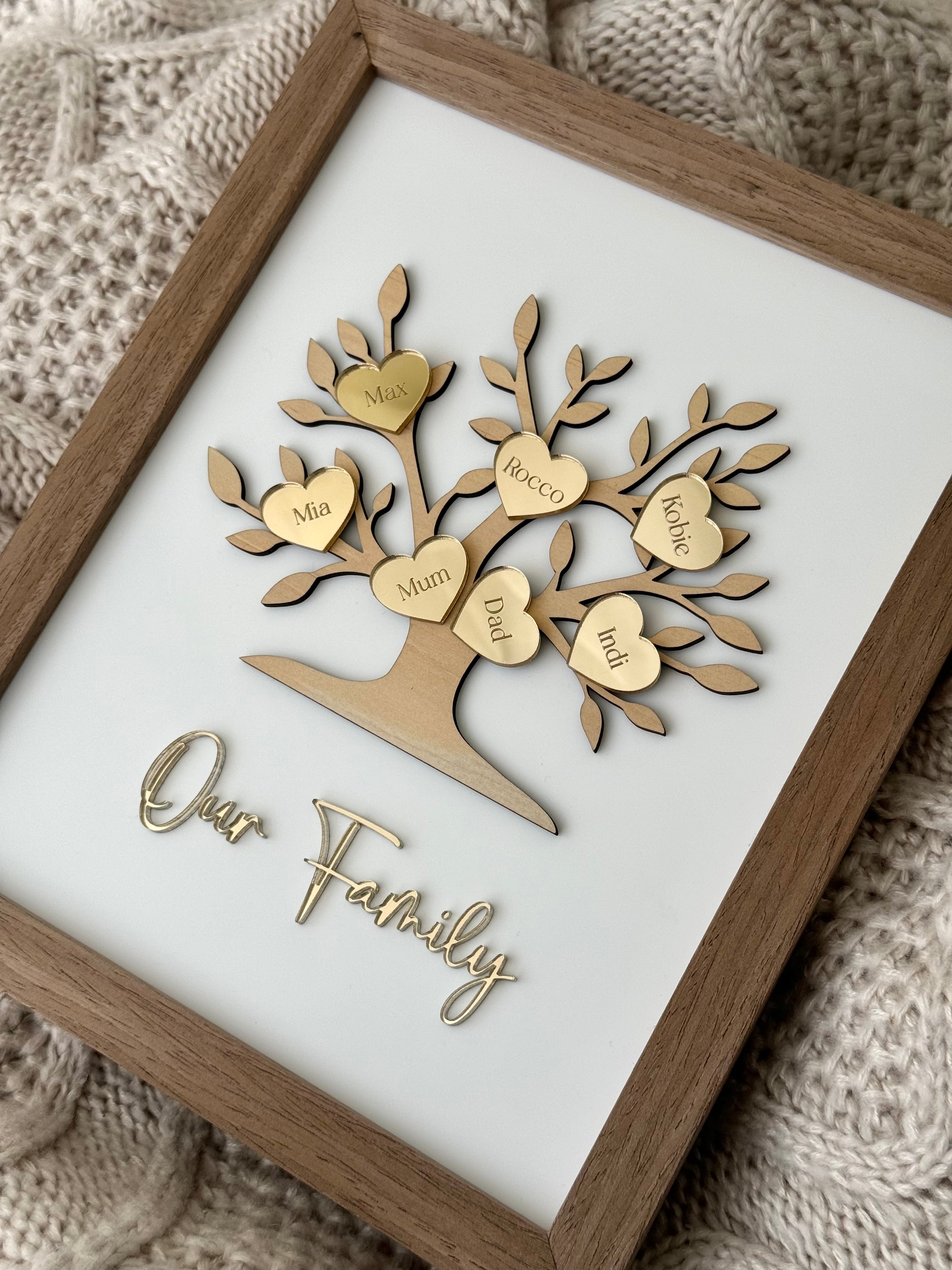 Framed Family Tree | Personalised Family Tree Decor – The Humble Gift Co.
