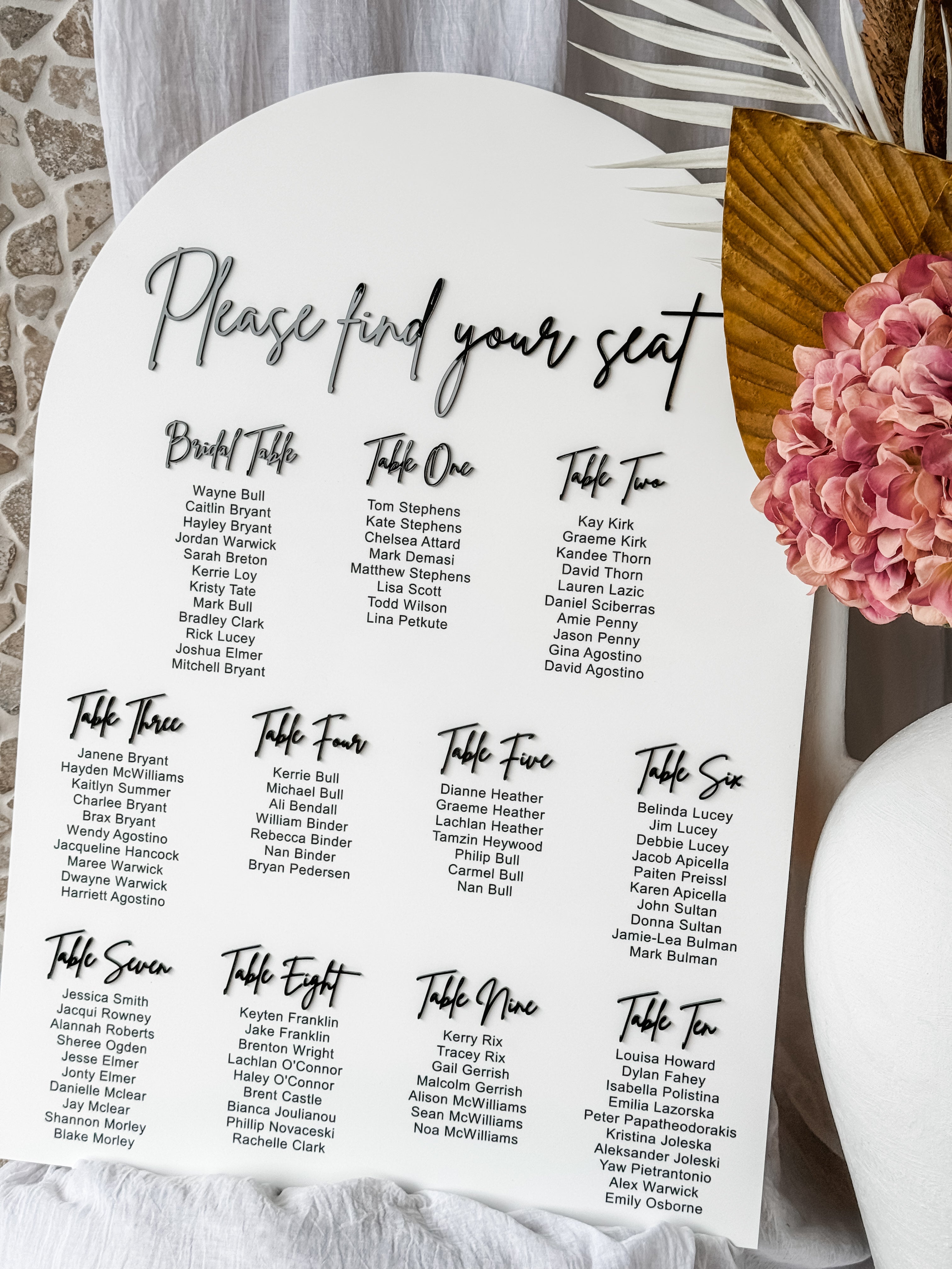 Wedding seating chart 60 photos - Vianawedding.com