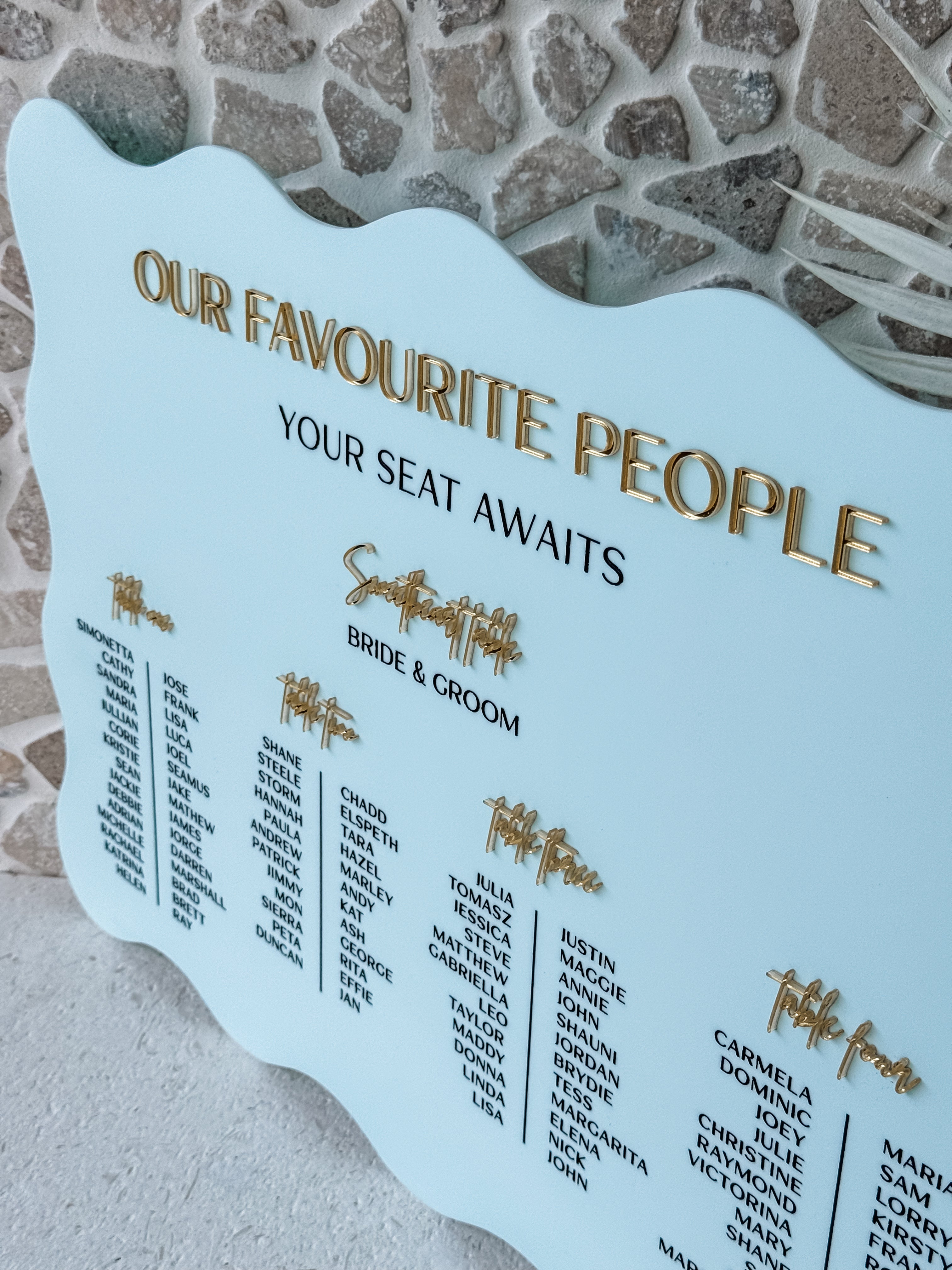 Wavy Seating Chart Sign | Acrylic Seating Chart Wedding Sign – The ...
