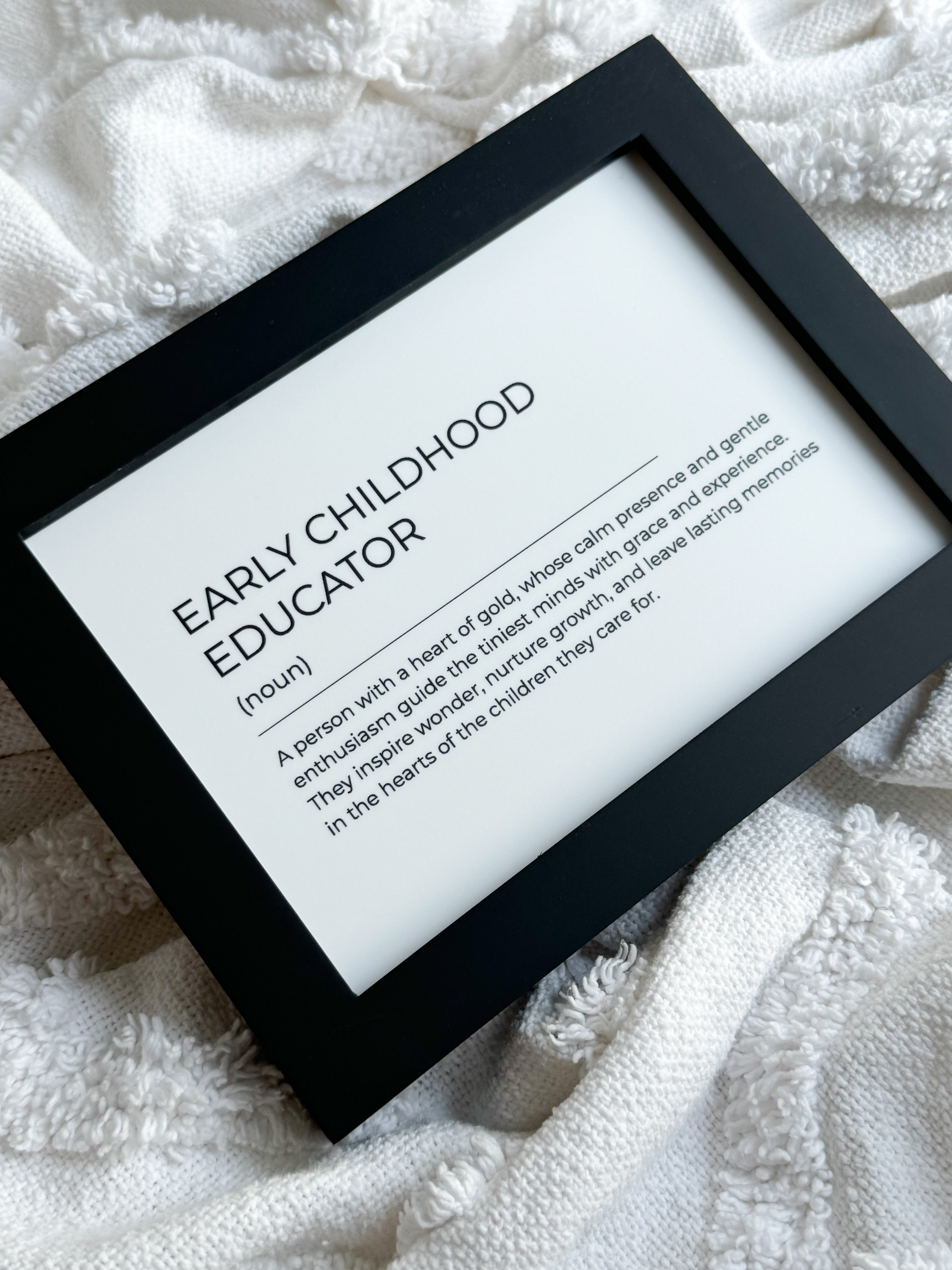 Early Childhood Educator Definition Frame | Teacher's Gift – The Humble ...