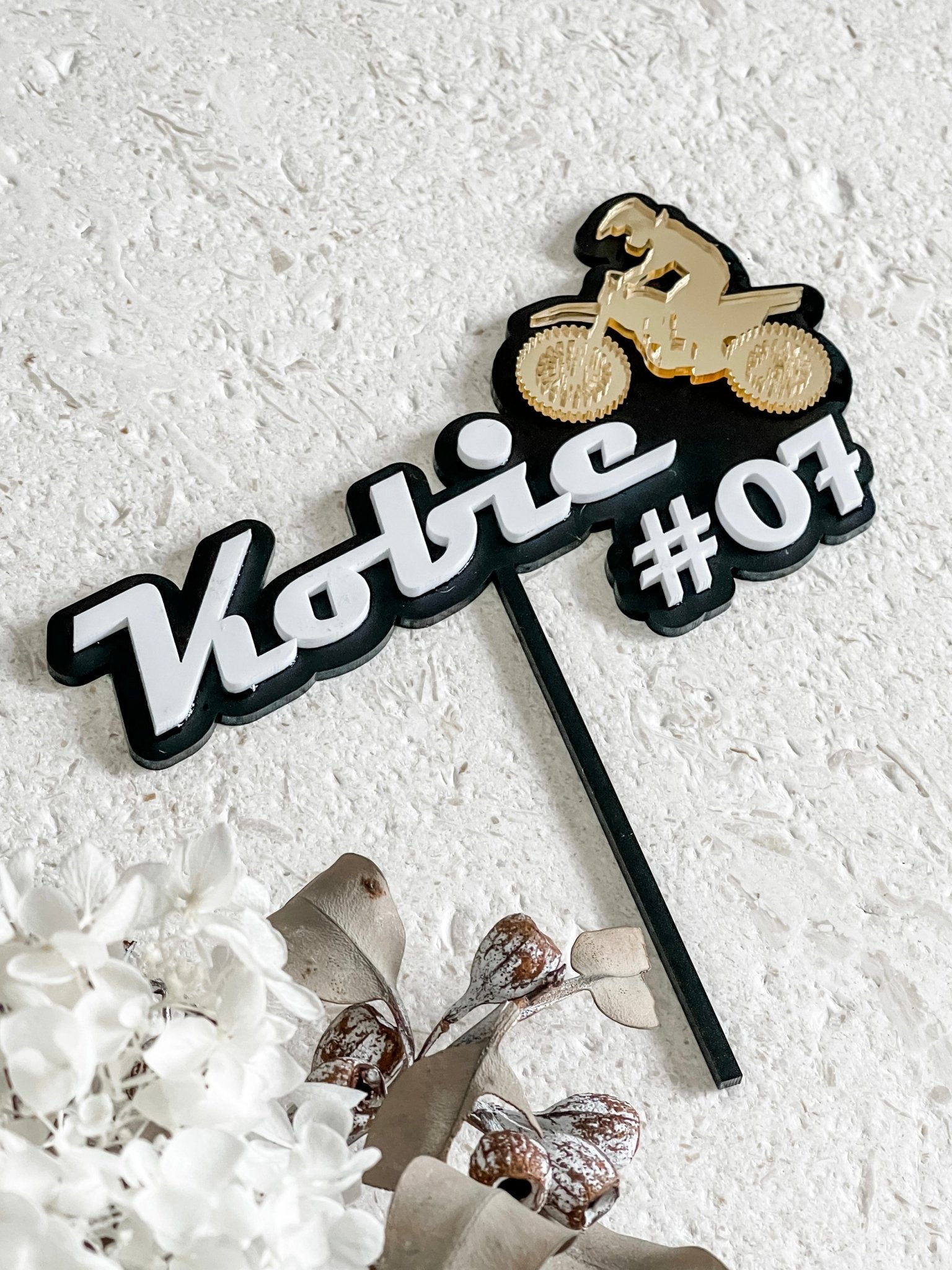 Motocross Cake Topper | Custom Acrylic Cake Topper – The Humble Gift Co.